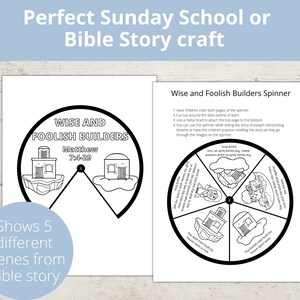 Wise and Foolish Builders Sunday School Craft Bible Story - Etsy