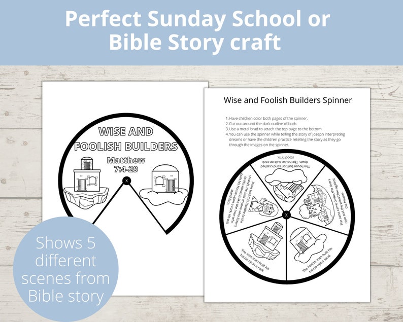Wise and Foolish Builders Sunday School Craft Bible Story - Etsy