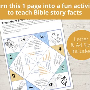 Palm Sunday Craft, Jesus Triumphant Entry to Jerusalem Bible Story ...