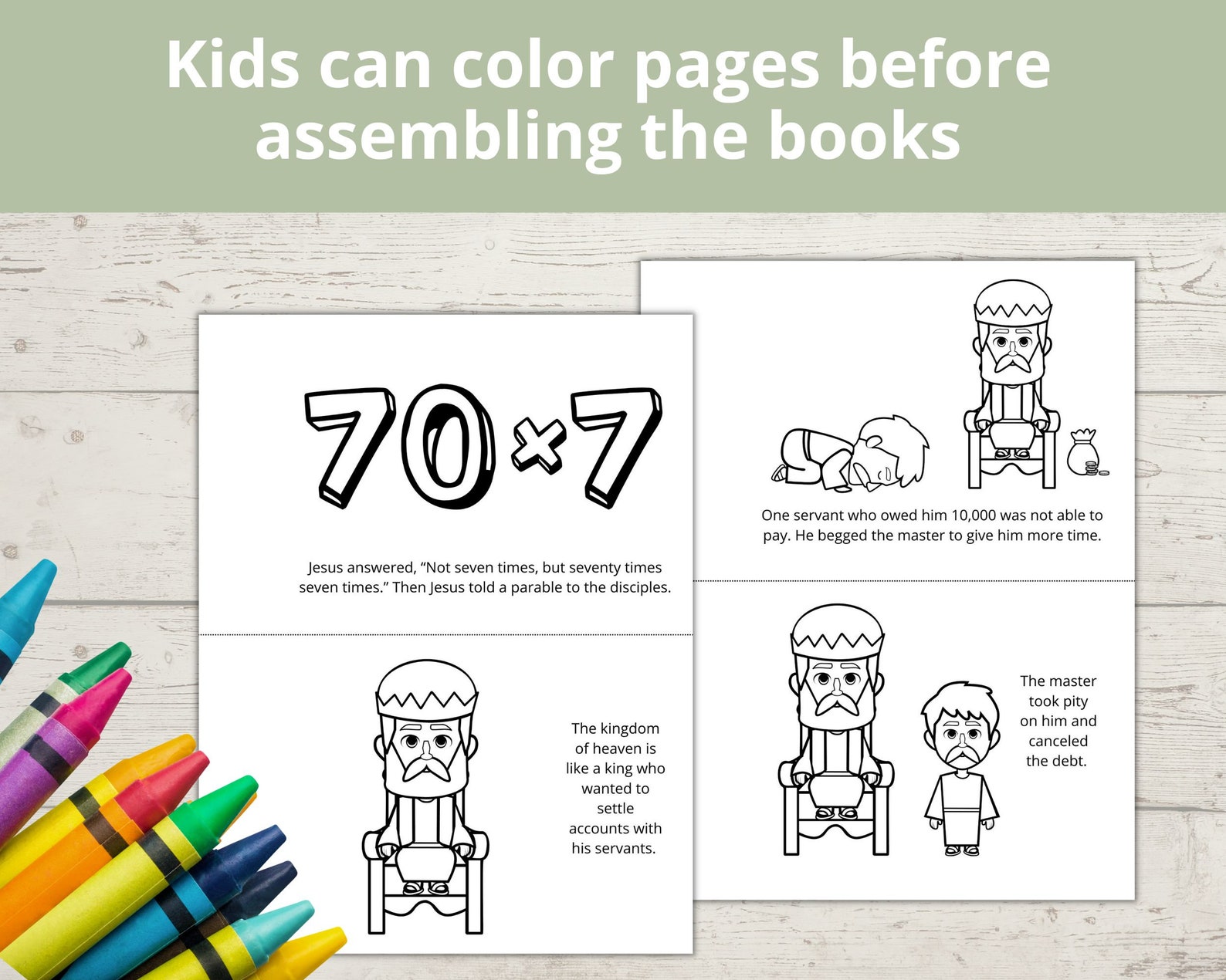 Parable of Unforgiving Servant, Mini Booklet, Preschool Bible ...