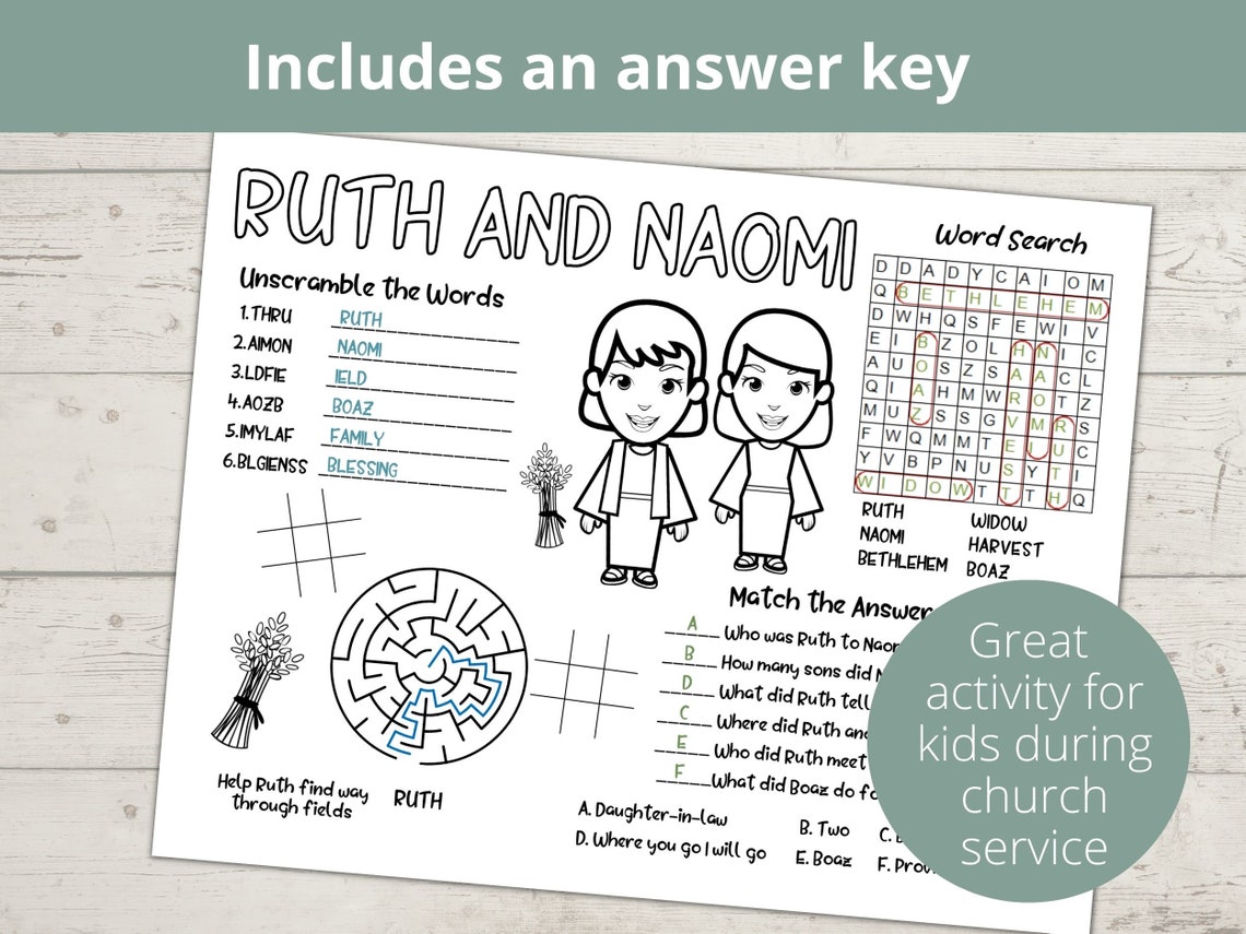 Ruth and Naomi Craft, Ruth and Boaz, Sunday School Activities, Naomi ...