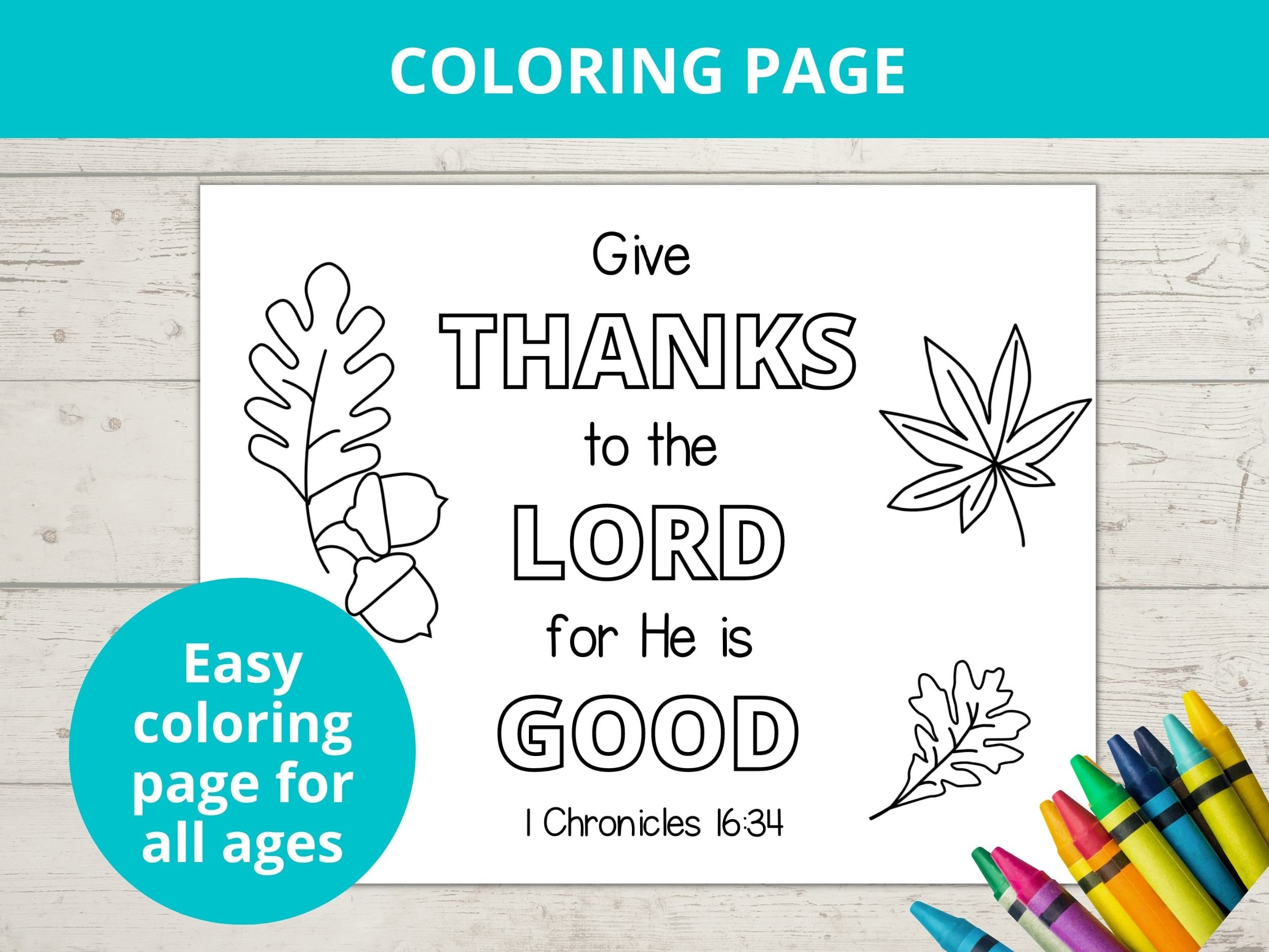 Give Thanks to the Lord, Bible Story Activity, Sunday School Craft ...