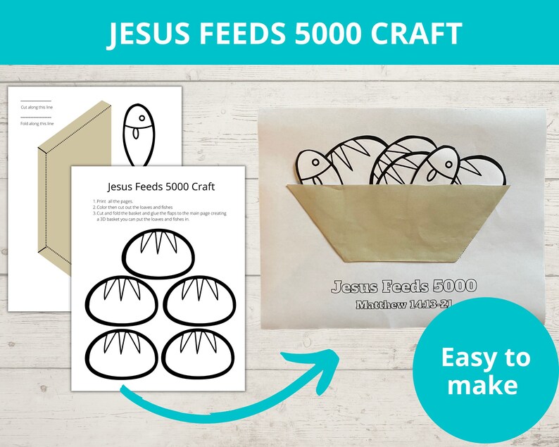 Jesus Feeds 5000 Bible Story Activities Sunday School Craft - Etsy