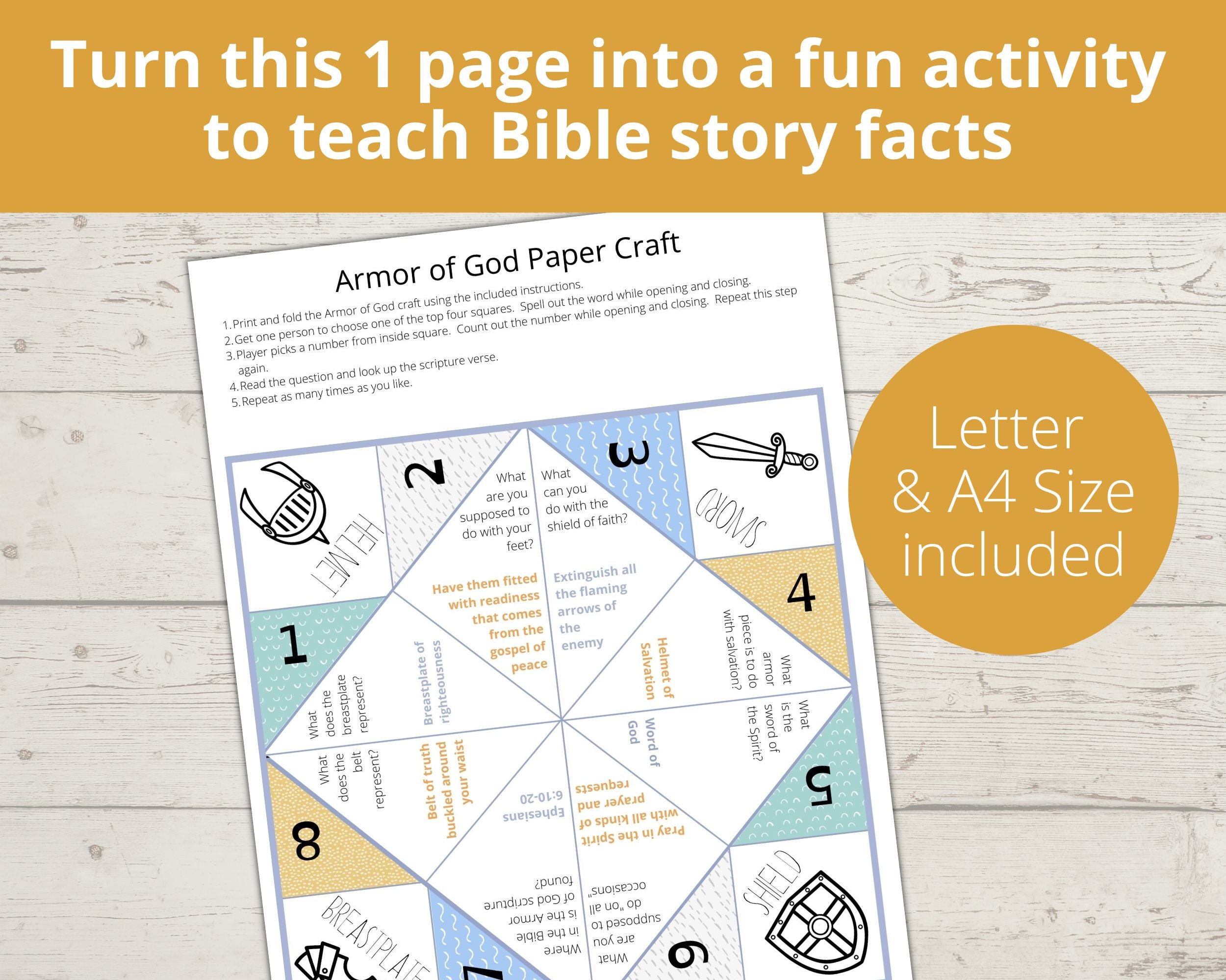 Armor of God Craft Armor of God Kid Put on the Full Armor of - Etsy Canada