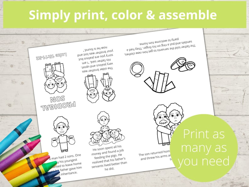 Prodigal Son Sunday School Craft, Parables of Jesus New Testament Bible ...