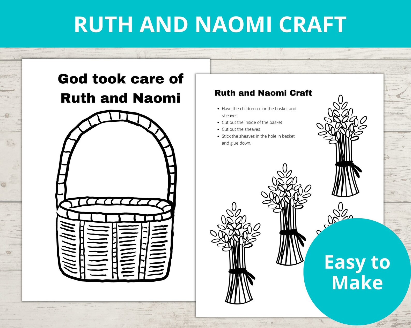 Ruth and Naomi, Ruth and Boaz, Bible Story Crafts, Sunday School ...