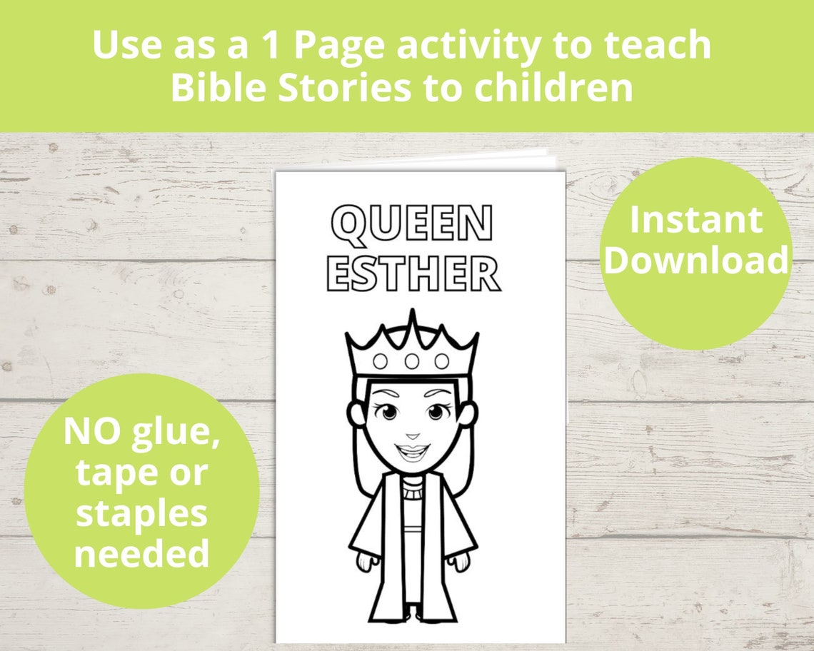 Queen Esther Craft Bible Story for Kids Esther 4 14 Esther - Etsy Canada