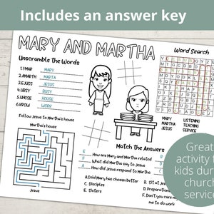 Mary and Martha Craft, Martha and Mary, Bible Activity, Church Kids ...
