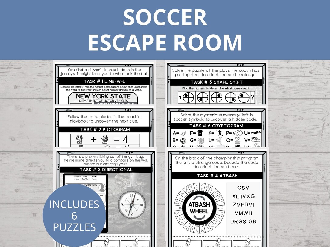 Escape Room for Kids, Soccer Birthday Party, Soccer Escape Room ...