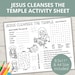 Jesus Cleanses the Temple, Activity Sheet, Bible Activity, Church Kids ...