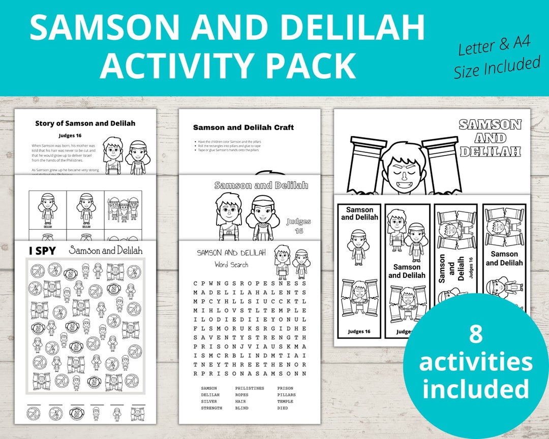 Samson and Delilah Samson Craft Bible Story Crafts Sunday - Etsy