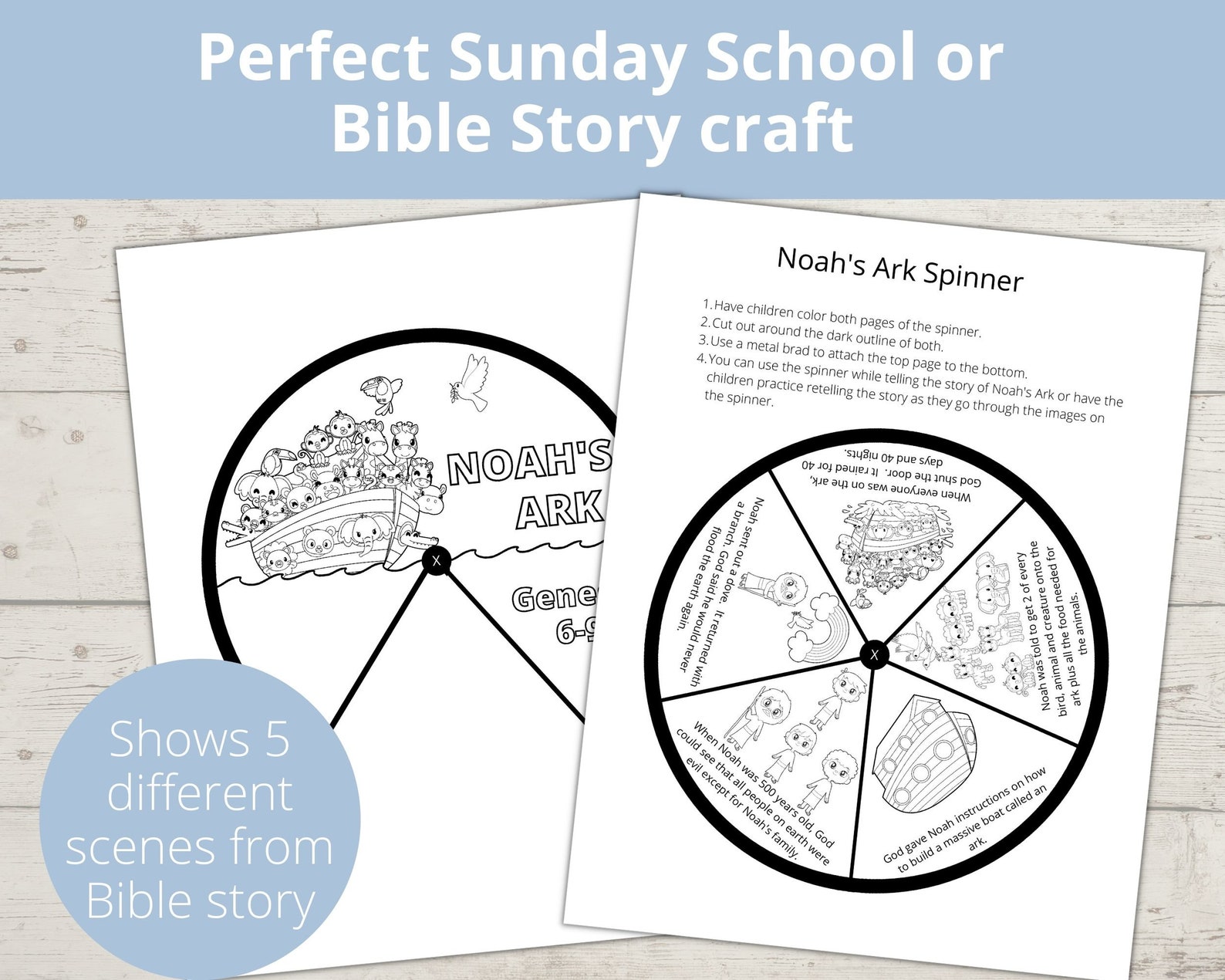 Noahs Ark Sunday School Craft, Bible Story Activities, Children's ...