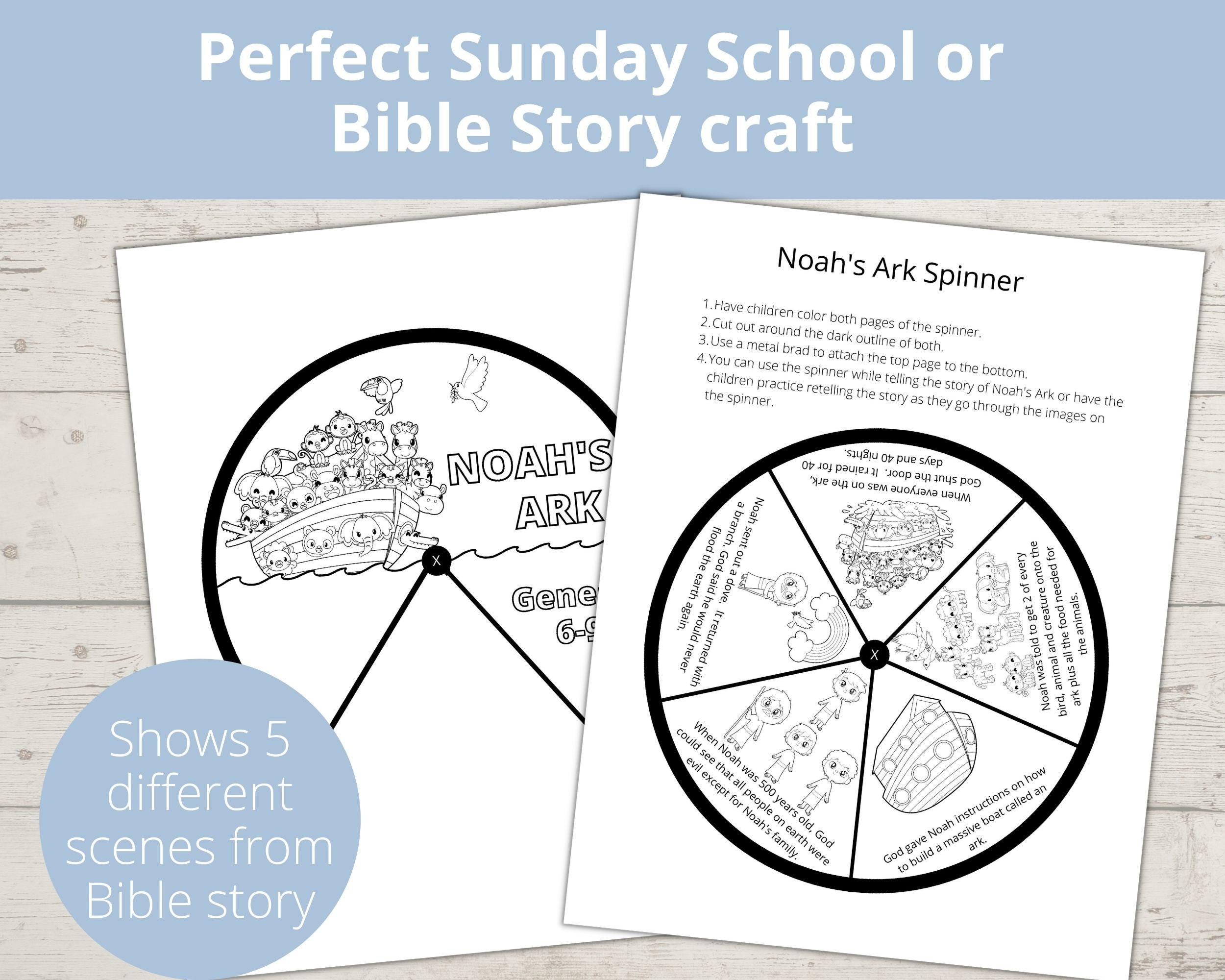 Noahs Ark Sunday School Craft, Bible Story Activities, Children's ...