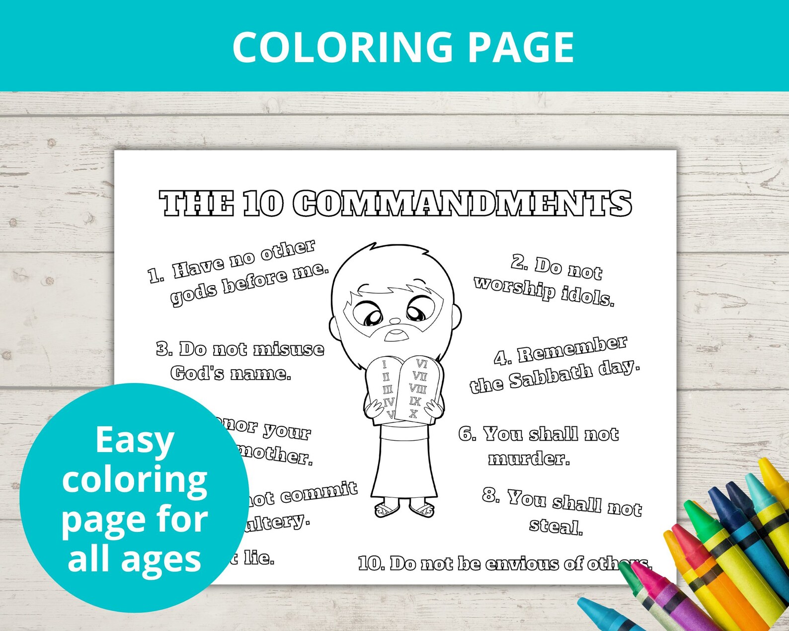 10 Commandments Bible Story Activities Sunday School Craft - Etsy