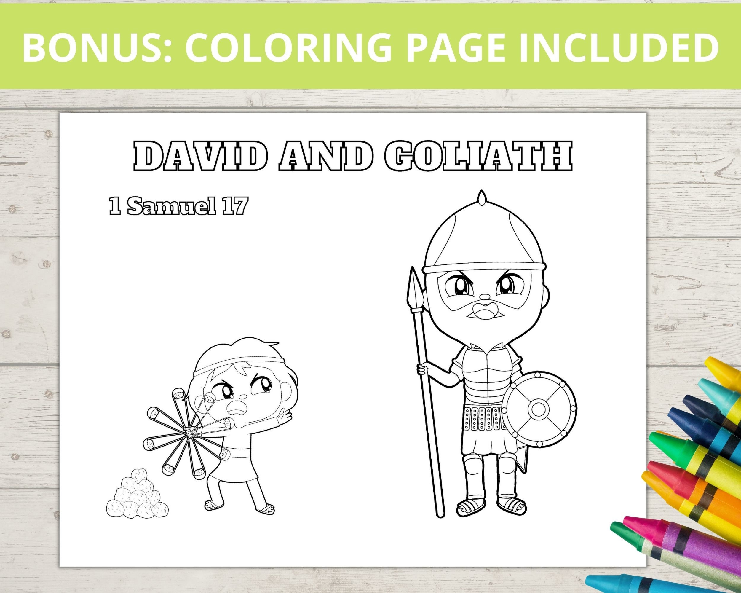 David and Goliath Sunday School Craft Bible Story Activity - Etsy
