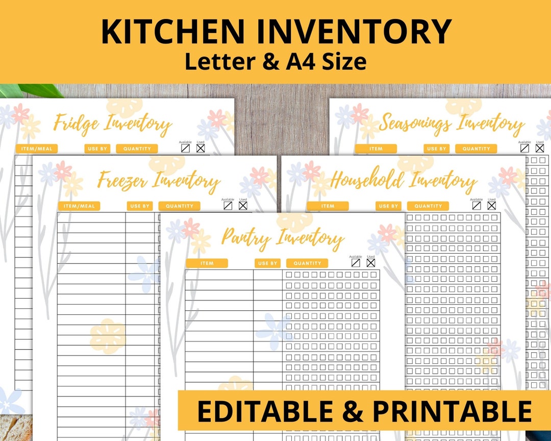 Kitchen Inventory Tracker, Kitchen Organization, Household Inventory ...