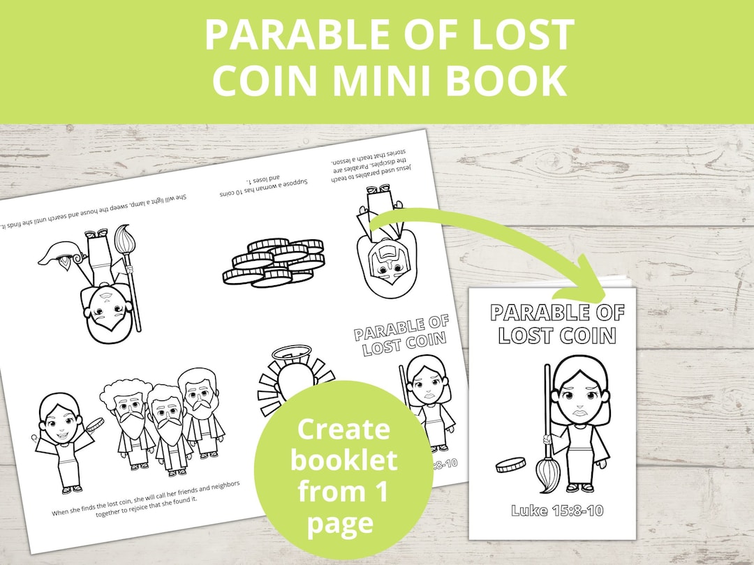 Parable of the Lost Coin, Preschool Bible, Homeschool Bible Worksheets ...