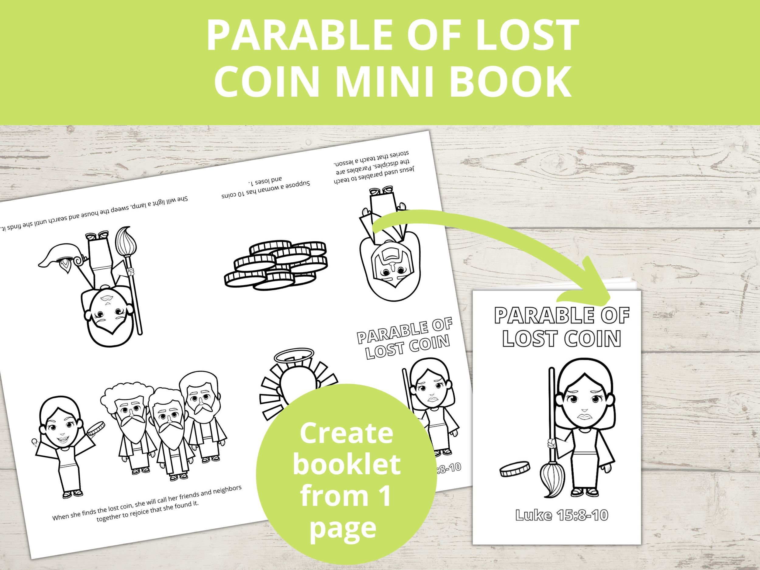 Parable of the Lost Coin, Preschool Bible, Homeschool Bible Worksheets ...