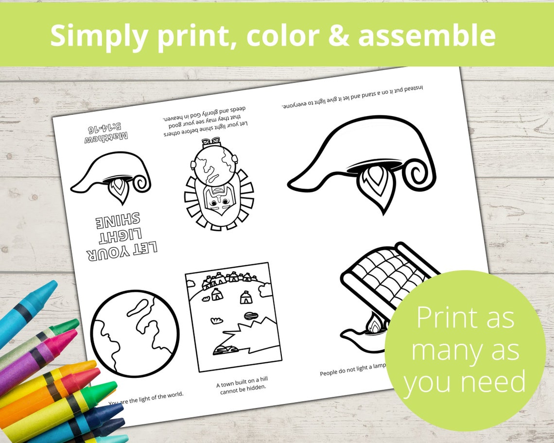 Let Your Light Shine, Preschool Bible Coloring Pages, City on a Hill ...