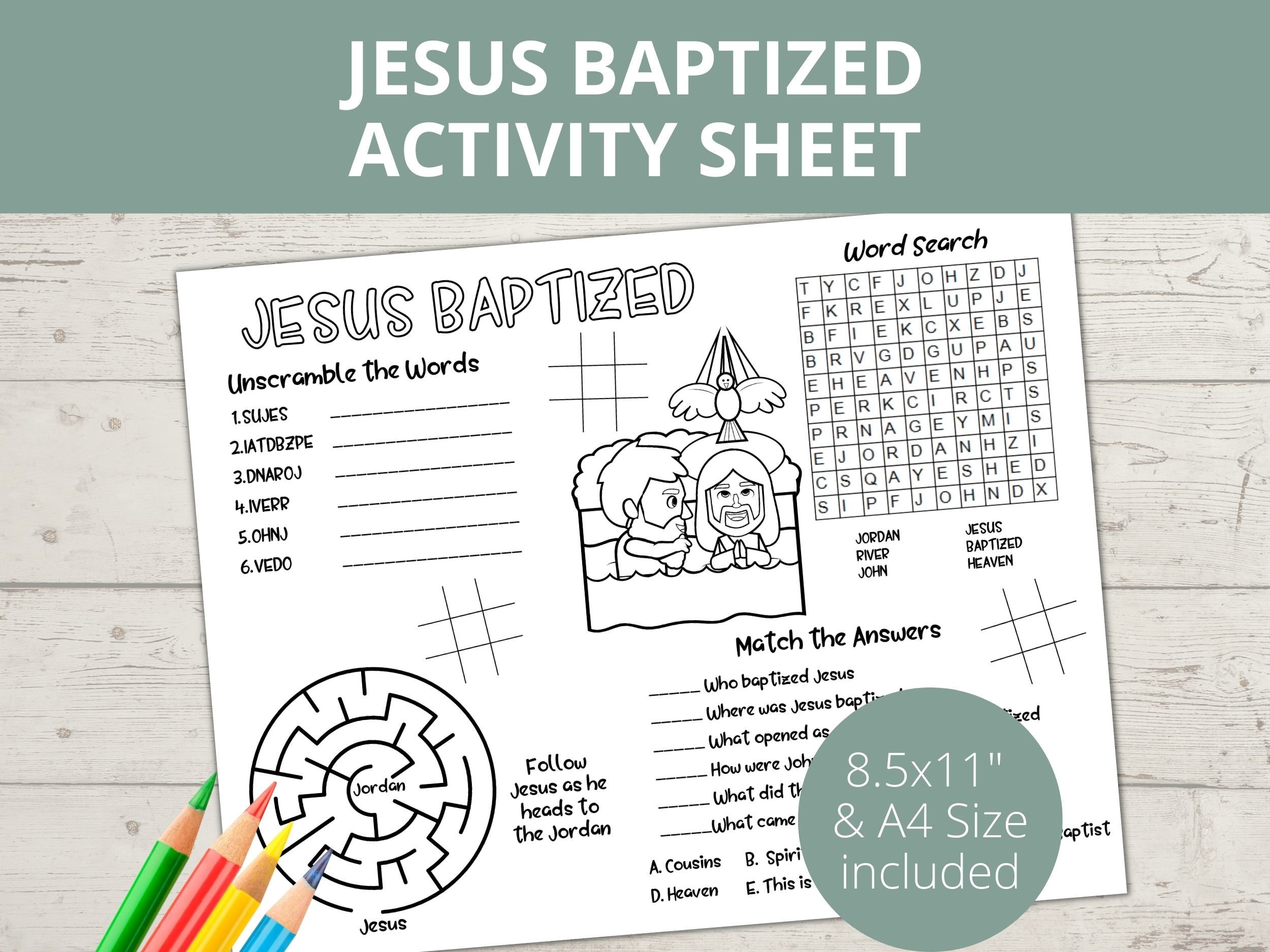 Jesus Baptism Craft, Bible Activity, John the Baptist, Church Kids ...