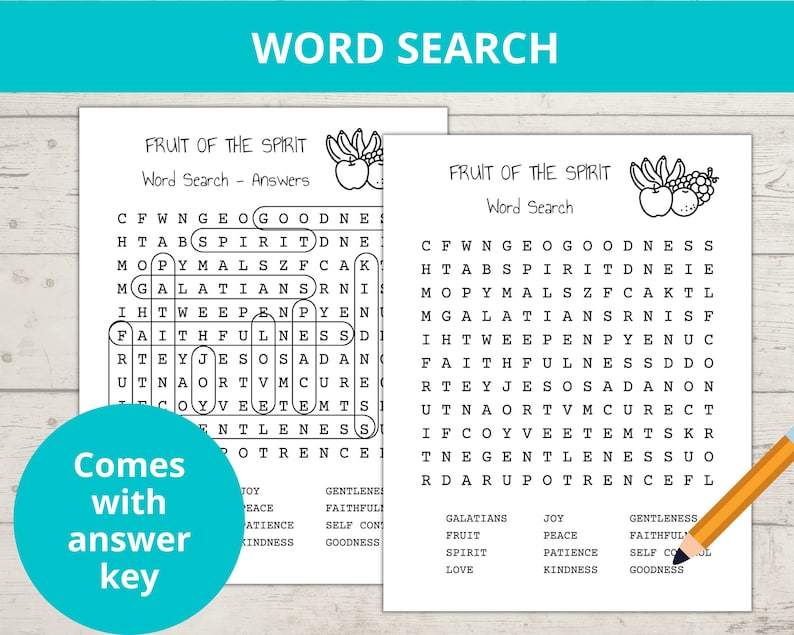 Fruit of the Spirit Activity Pack, Printable Bible Story Activities ...