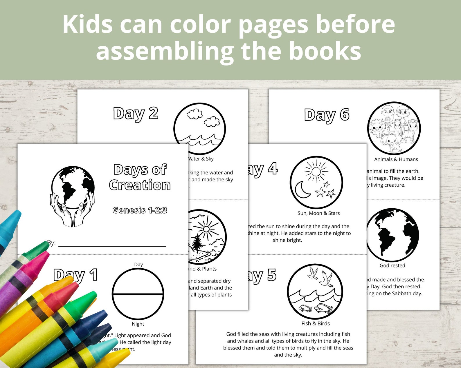 Days of Creation Coloring, Creation Craft Kids, in the Beginning God ...