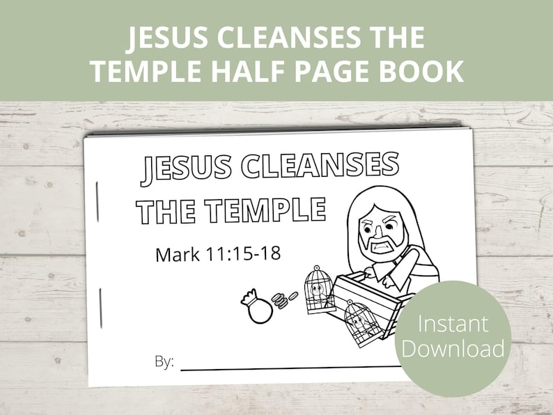 Jesus Cleanses the Temple, Bible Coloring Pages, Sunday School Craft ...