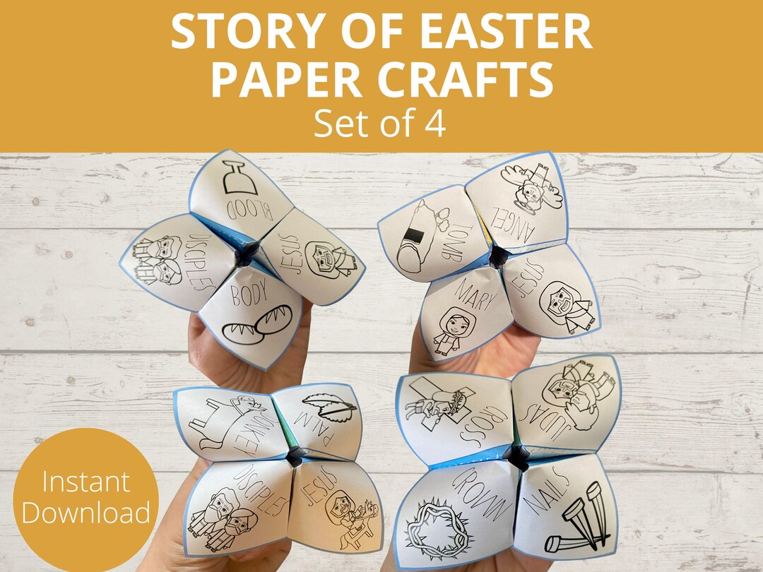 Easter Story Activity, Sunday School Craft, Jesus on Cross, He is Risen ...