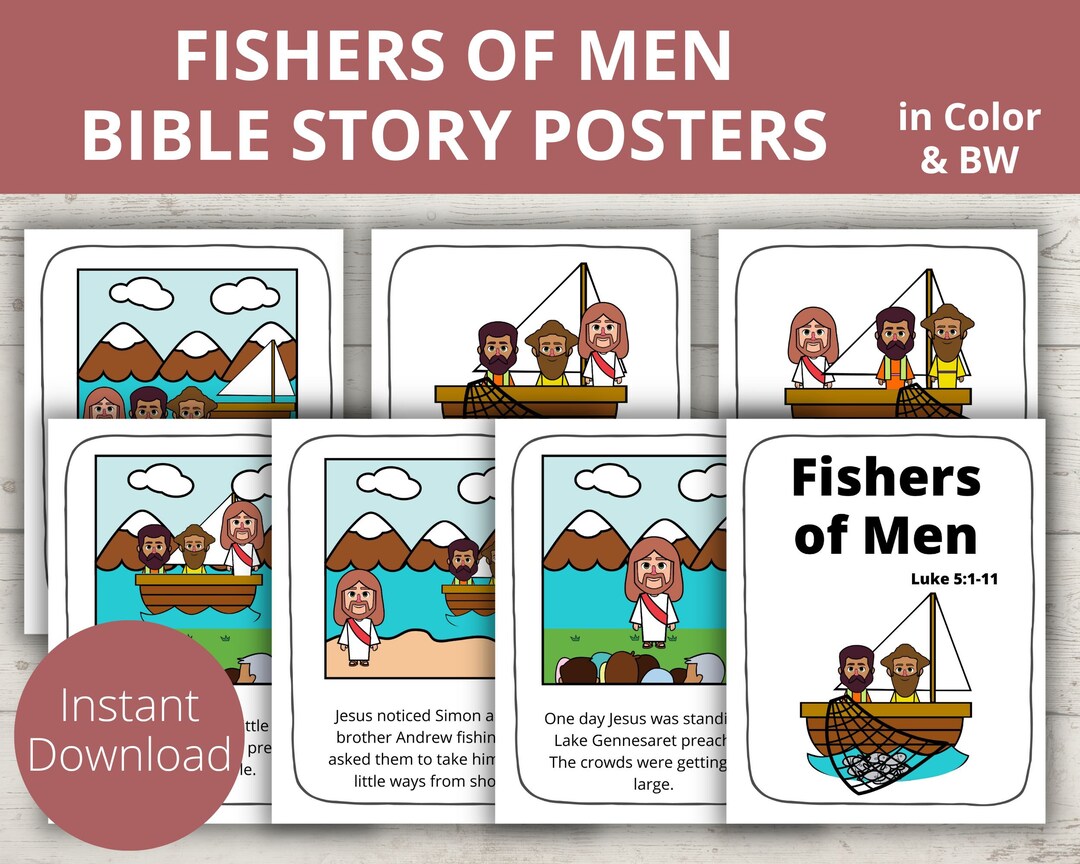 Fishers of Men Activities Kids Bible Story Poster I Will - Etsy