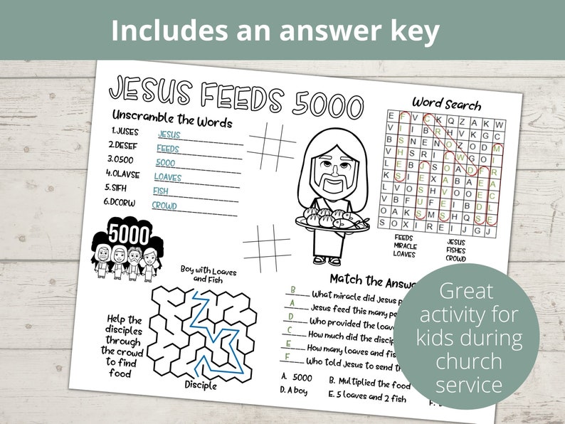 Jesus Feeds 5000 Craft, Feeding of 5000 Craft, Bible Activity, Church ...