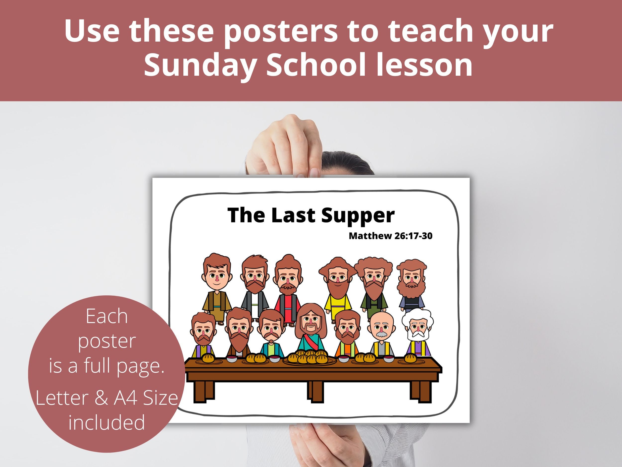 The Last Supper, Holy Week Activities, Bible Story Poster, Bible ...