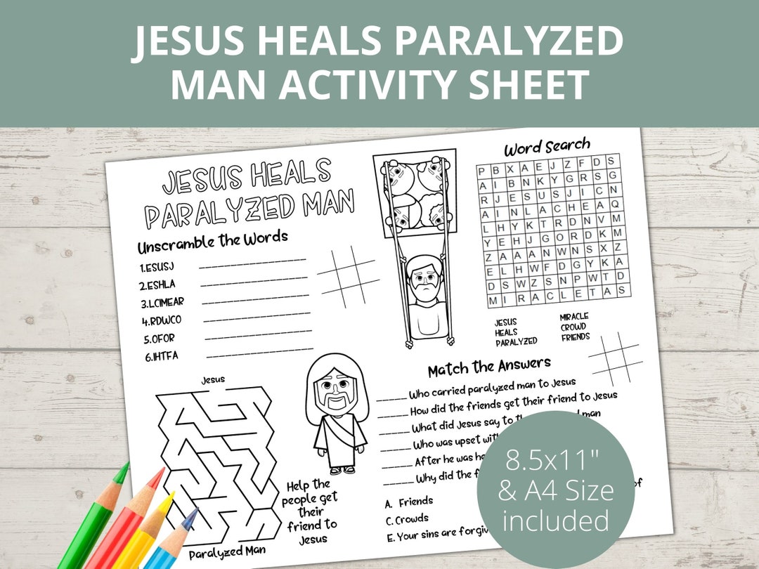 Jesus Heals Paralyzed Man, Jesus Heals Craft, Bible Activity, Church ...