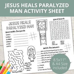 Jesus Heals Paralyzed Man, Jesus Heals Craft, Bible Activity, Church ...