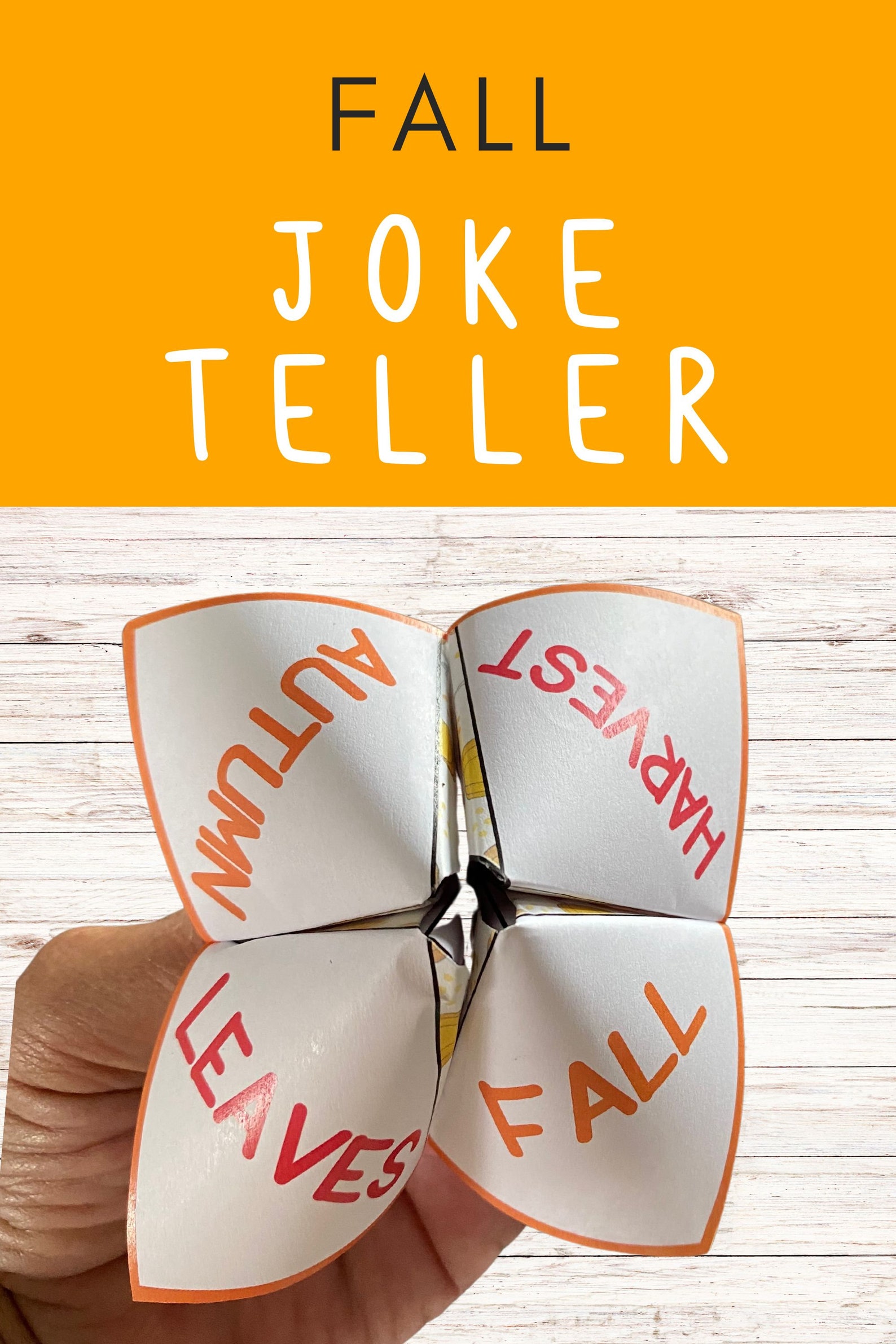 Fall Joke Teller, Fall Fortune Teller, Cootie Catcher, School Activity ...