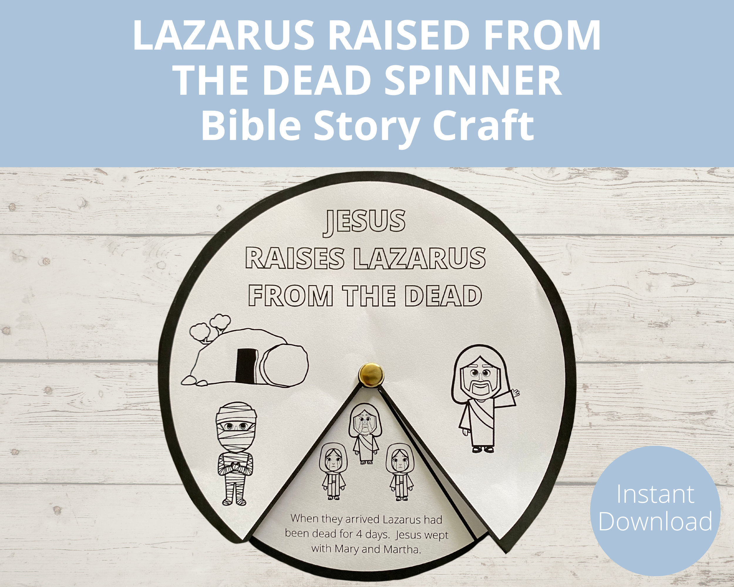 Raising of Lazarus Sunday School Craft, Bible Story Activities, Jesus ...