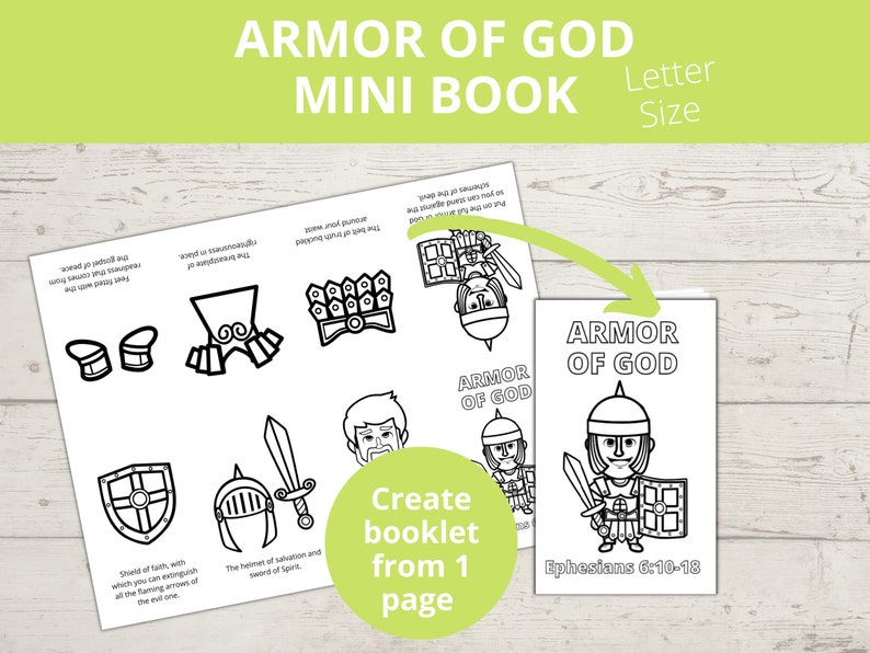 Armor of God Printable, Bible Story for Kids, Put on the Full Armor of ...
