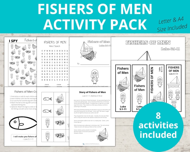 Fishers of Men Bible Story Activities Sunday School Craft - Etsy