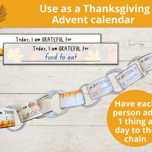 Thanksgiving Gratitude Paper Chain, I Am Thankful For, Fall Activity ...