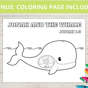 Jonah and the Whale Sunday School Craft, Old Testament Bible Story ...