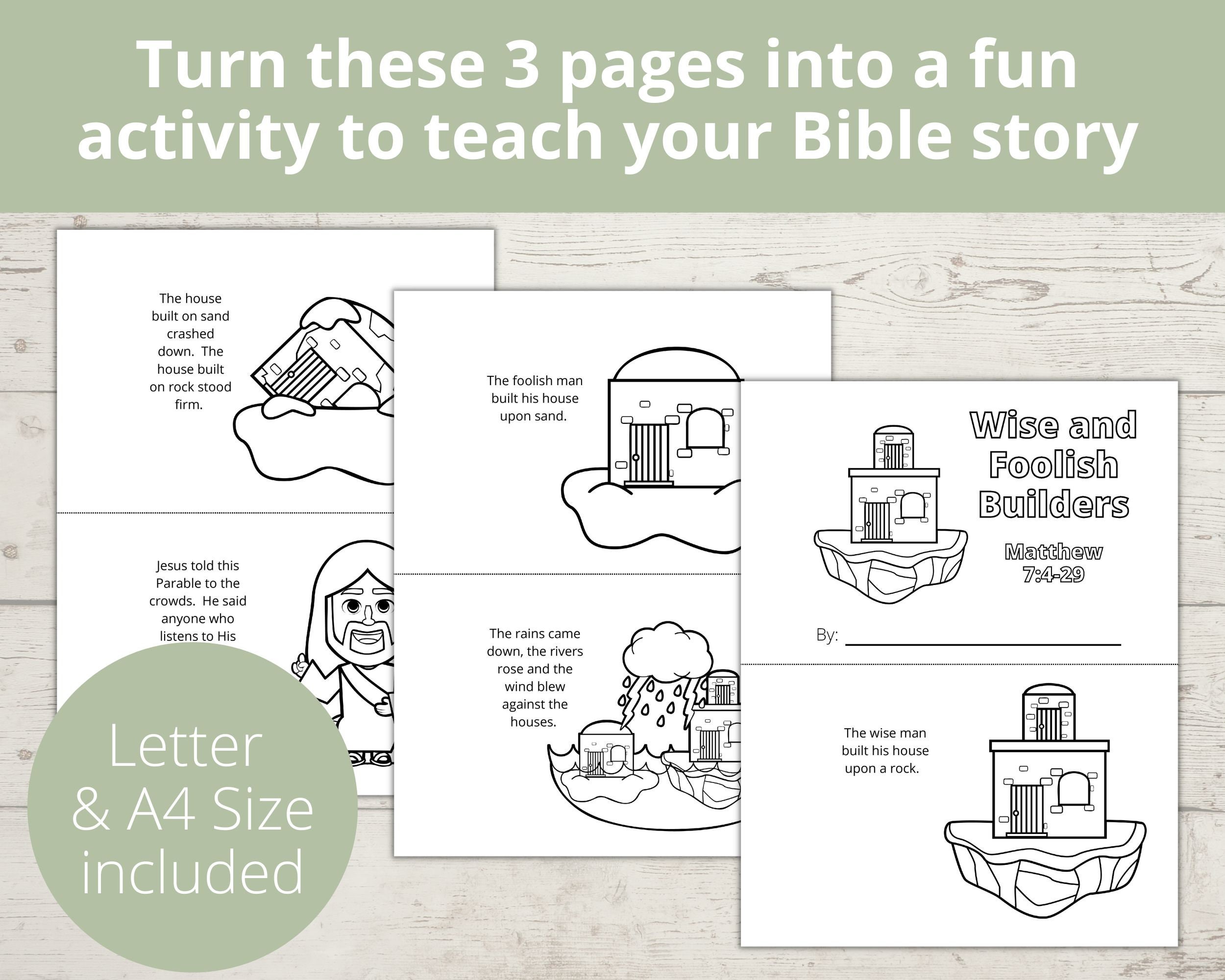 Build Your House on the Rock, Wise and Foolish Builders, Sunday School ...