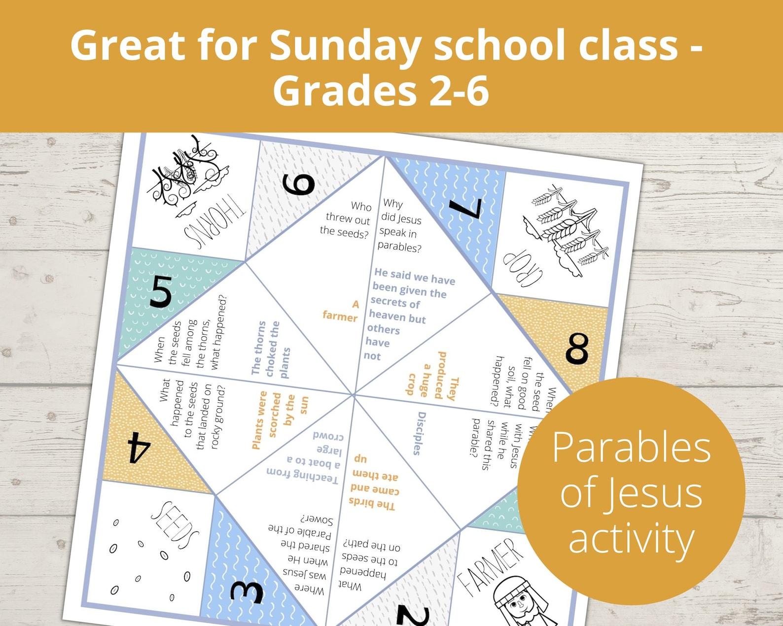 Parable of the Sower, Bible Story Activity, Sunday School Craft ...
