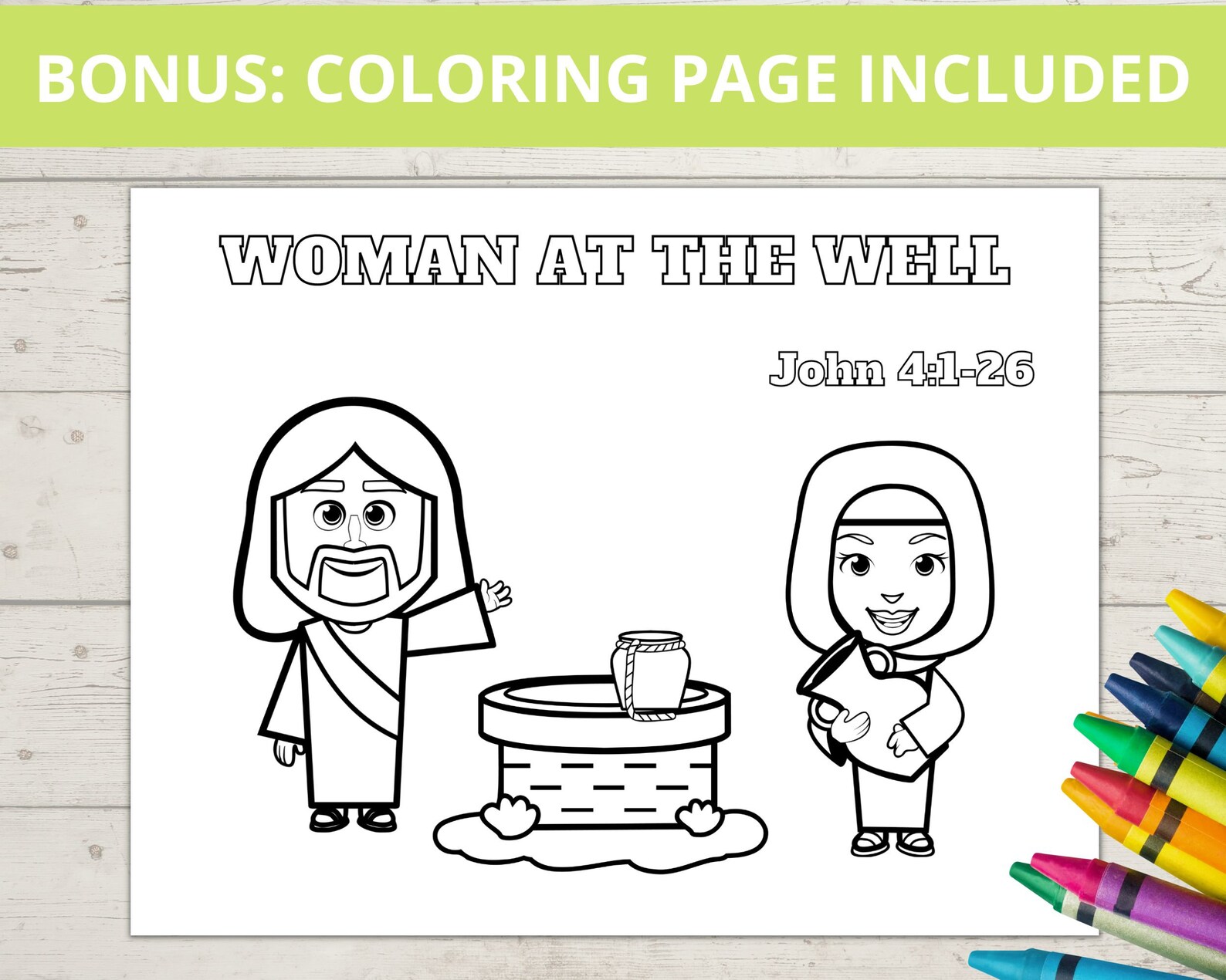 Woman at the Well Craft, Samaritan Woman Bible Story Activity, Mini ...