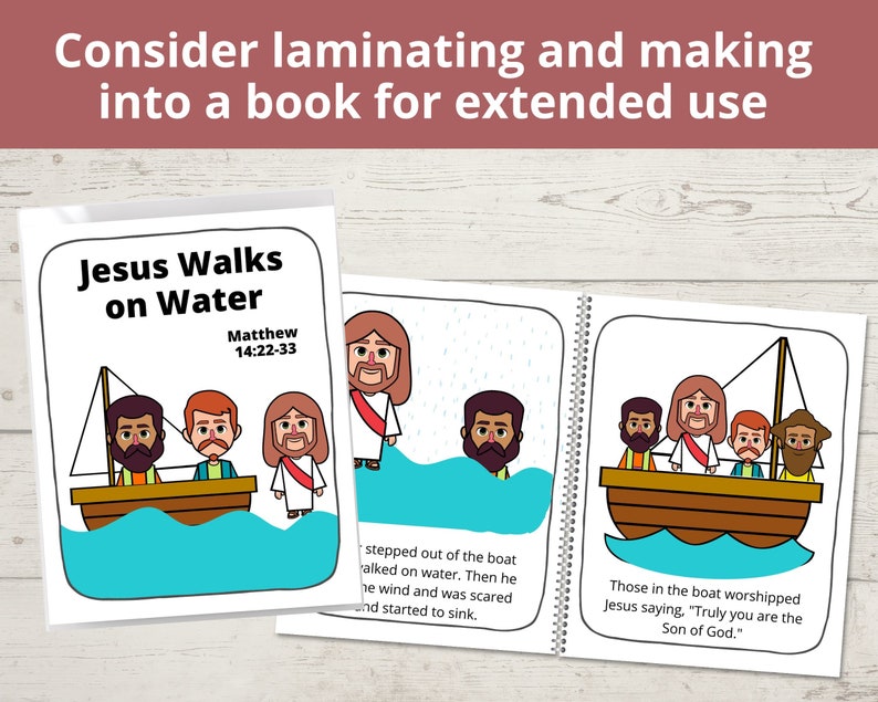 Jesus Walks on Water, Bible Story Poster, Jesus Miracles, Church ...