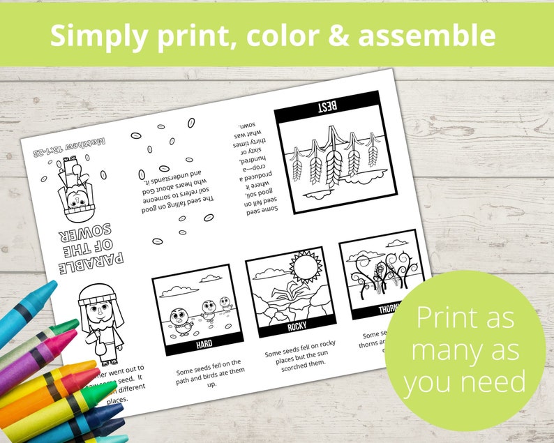 Parable of the Sower for Kids, Jesus Parables, Bible Story Activity ...