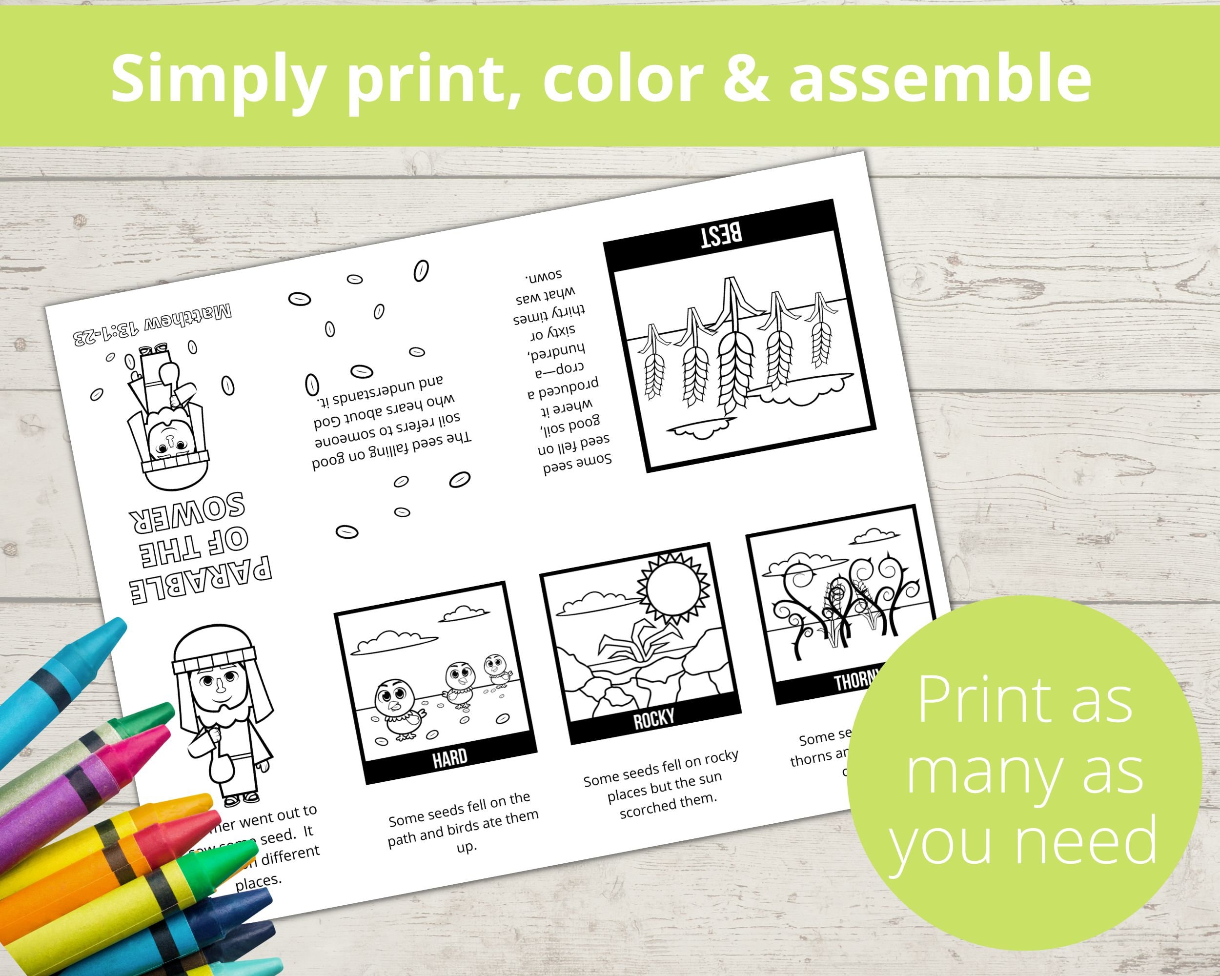 Parable of the Sower for Kids, Jesus Parables, Bible Story Activity ...