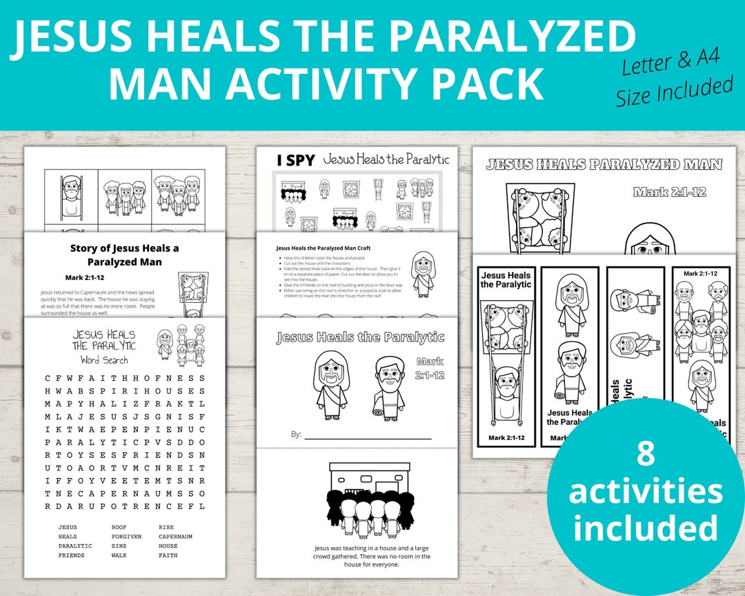 Jesus Heals a Paralyzed Man Jesus Miracles Crafts Sunday - Etsy