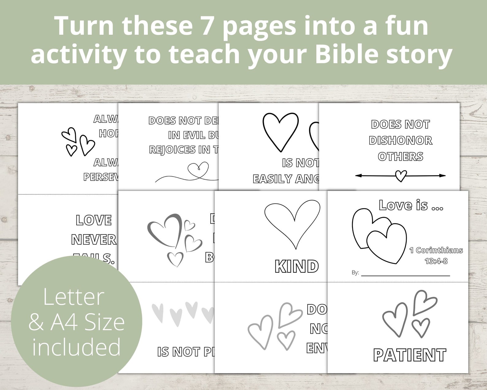 Love is Patient Love is Kind, 1 Corinthians 13, Homeschool Bible, Mini ...