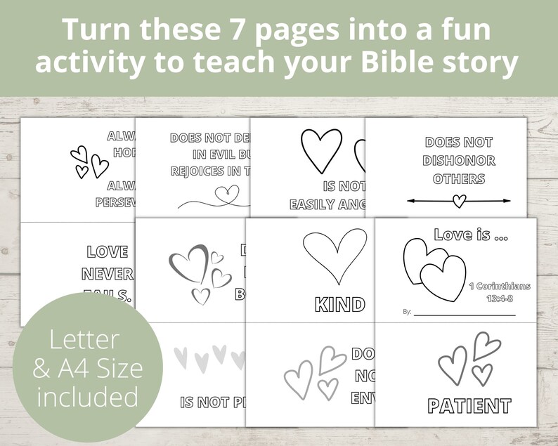 Love is Patient Love is Kind, 1 Corinthians 13, Homeschool Bible, Mini ...