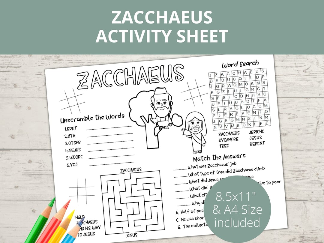 Zacchaeus Craft, Church Kids Activity, Jesus and Zacchaeus, Activity ...