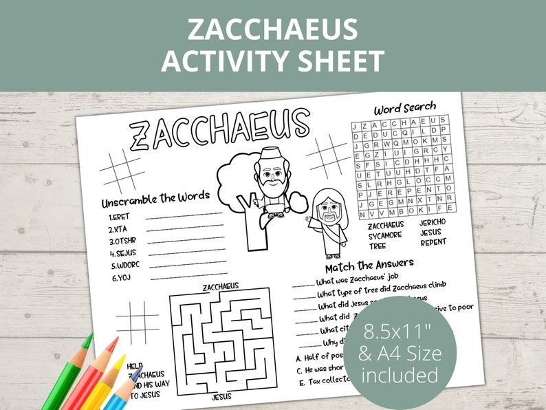 Zacchaeus Craft, Church Kids Activity, Jesus and Zacchaeus, Activity ...